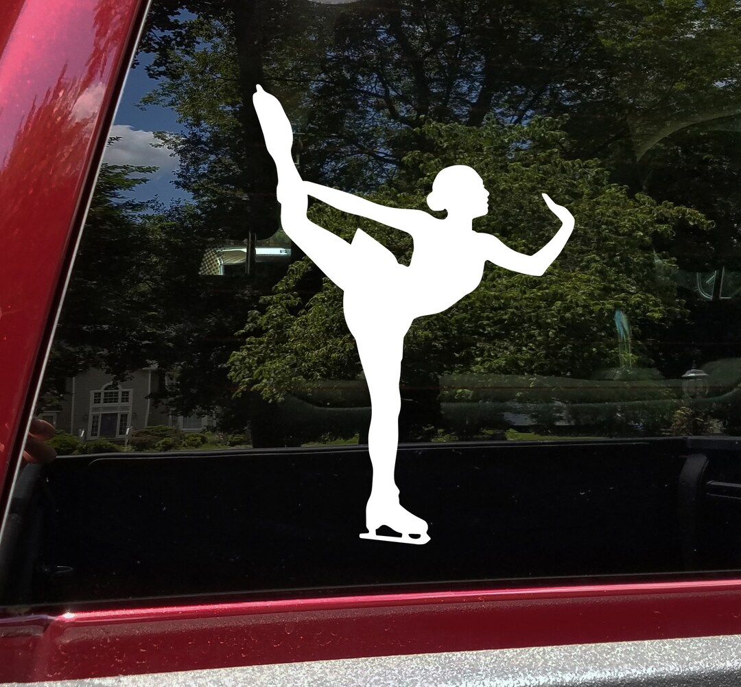 Ice Figure Skater Vinyl Decal V5 | Spin Artistic Skating Sport | Choose ...