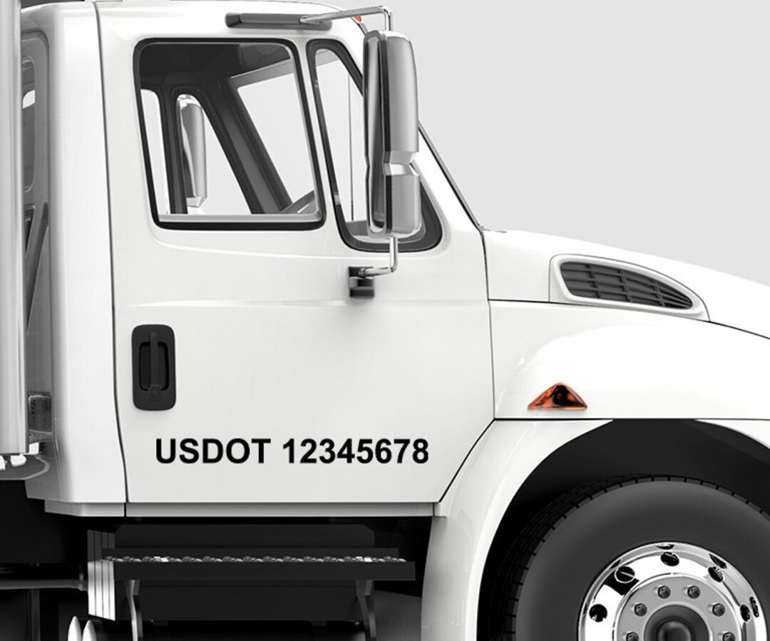 Set of 2 USDOT Number Vinyl Decals - Interstate Trucking US DOT ...