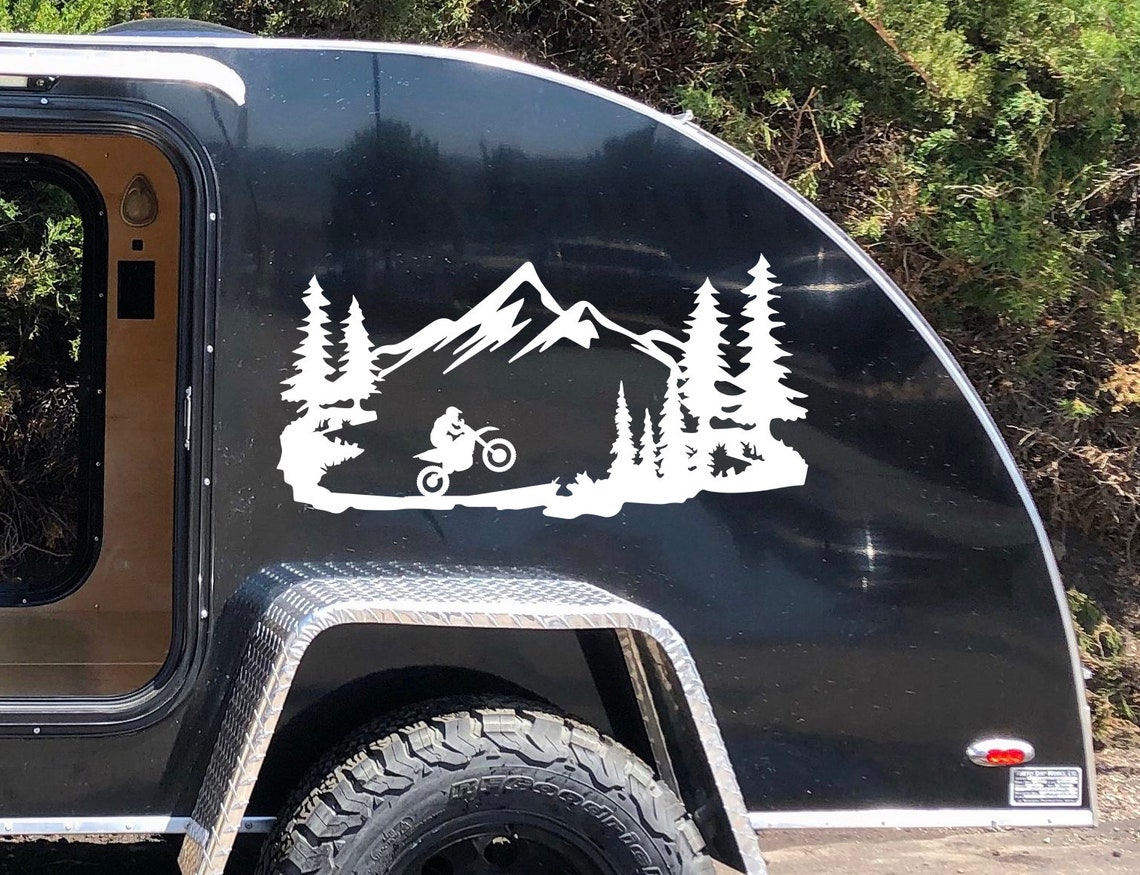 Dirt Bike Mountains Scene Vinyl Decal RV Toy Hauler Graphics - Etsy