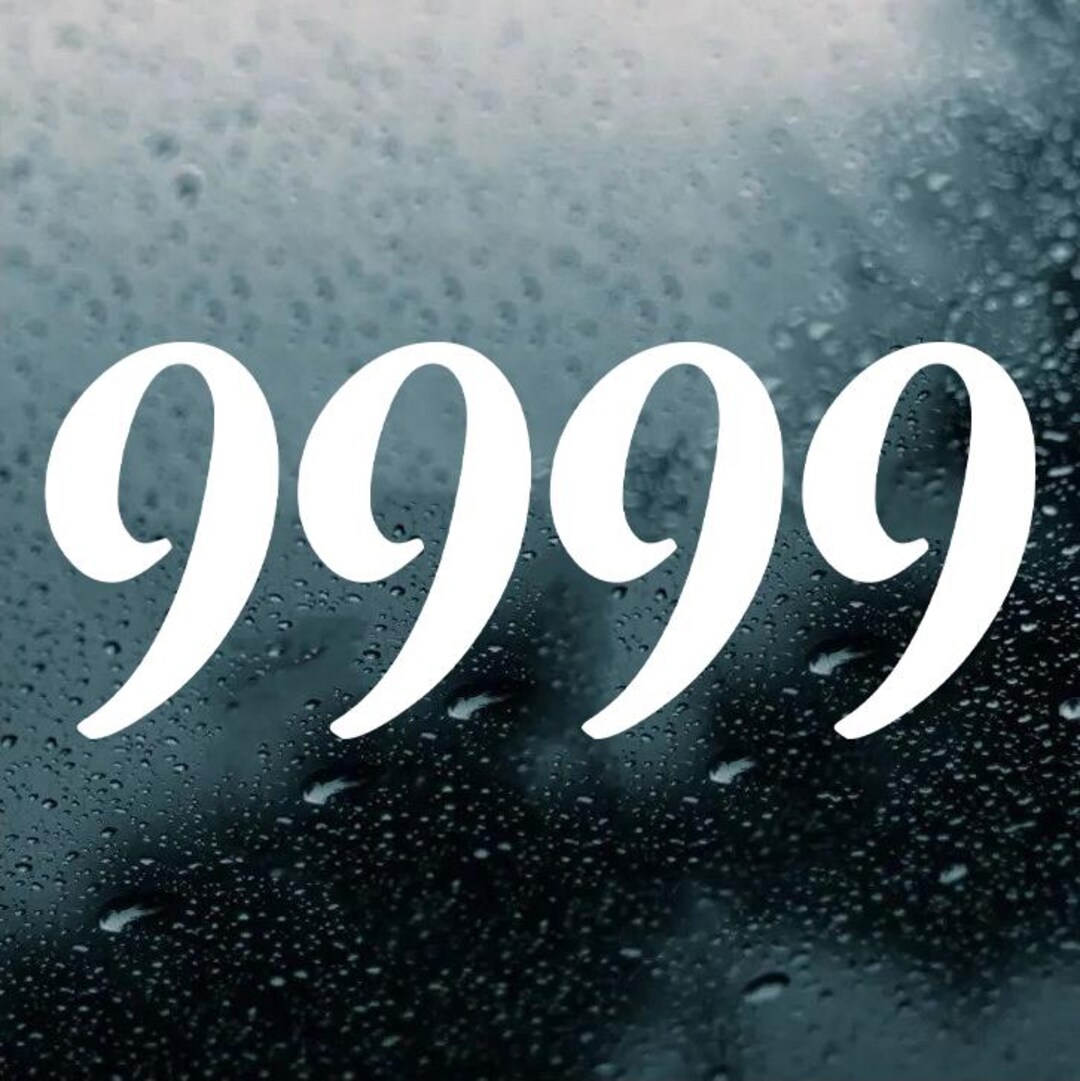 9999 Angel Number Vinyl Decal | Release Completion Numerology | Die Cut ...
