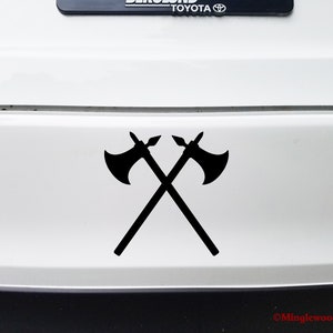 Crossed Battle Axes Vinyl Decal Sticker -V2- Battle-axe Medieval Combat ...