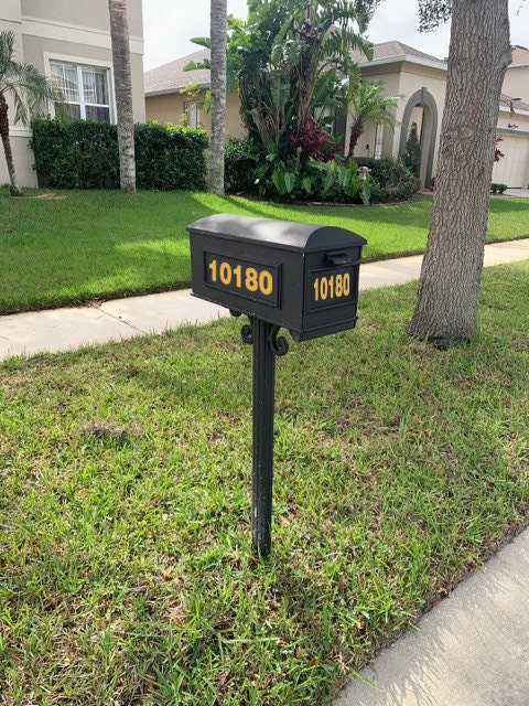 Set of HOA Mailbox Numbers in Gold Vinyl Decals Helvetica | Etsy