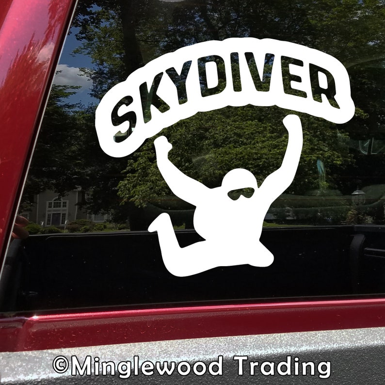Skydiver Vinyl Sticker V2 Parachute Jump Skydiving Plane | Etsy