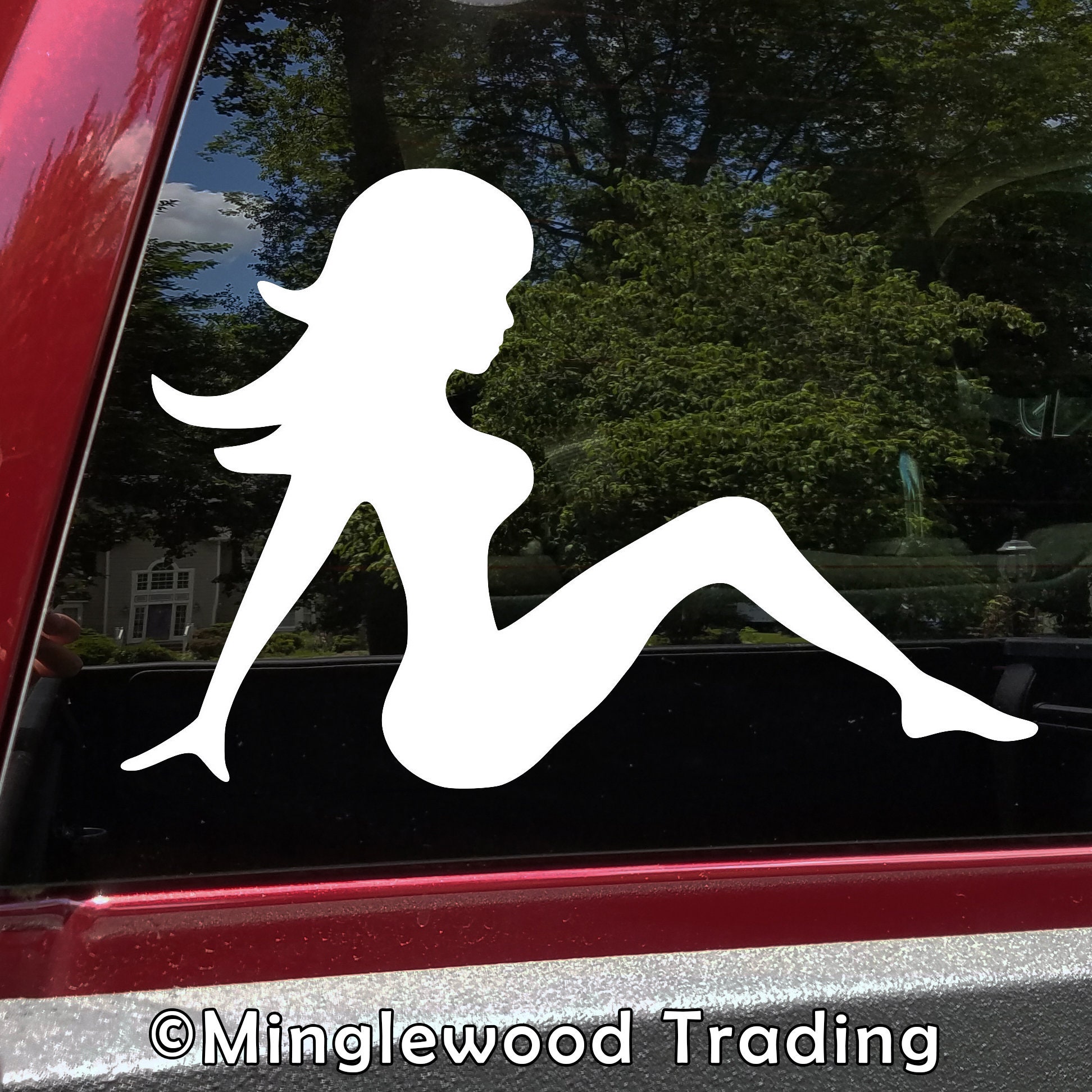 Mudflap Girl Vinyl Sticker Trucker Woman Silhouette Lady Etsy