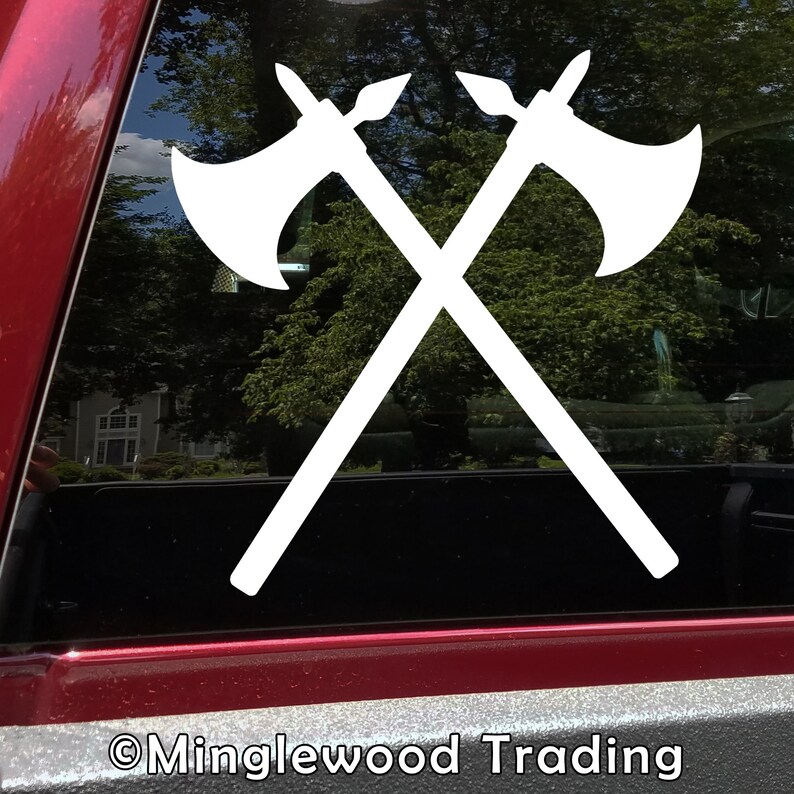 CROSSED BATTLE AXES Vinyl Decal Sticker V2 Battle-axe | Etsy