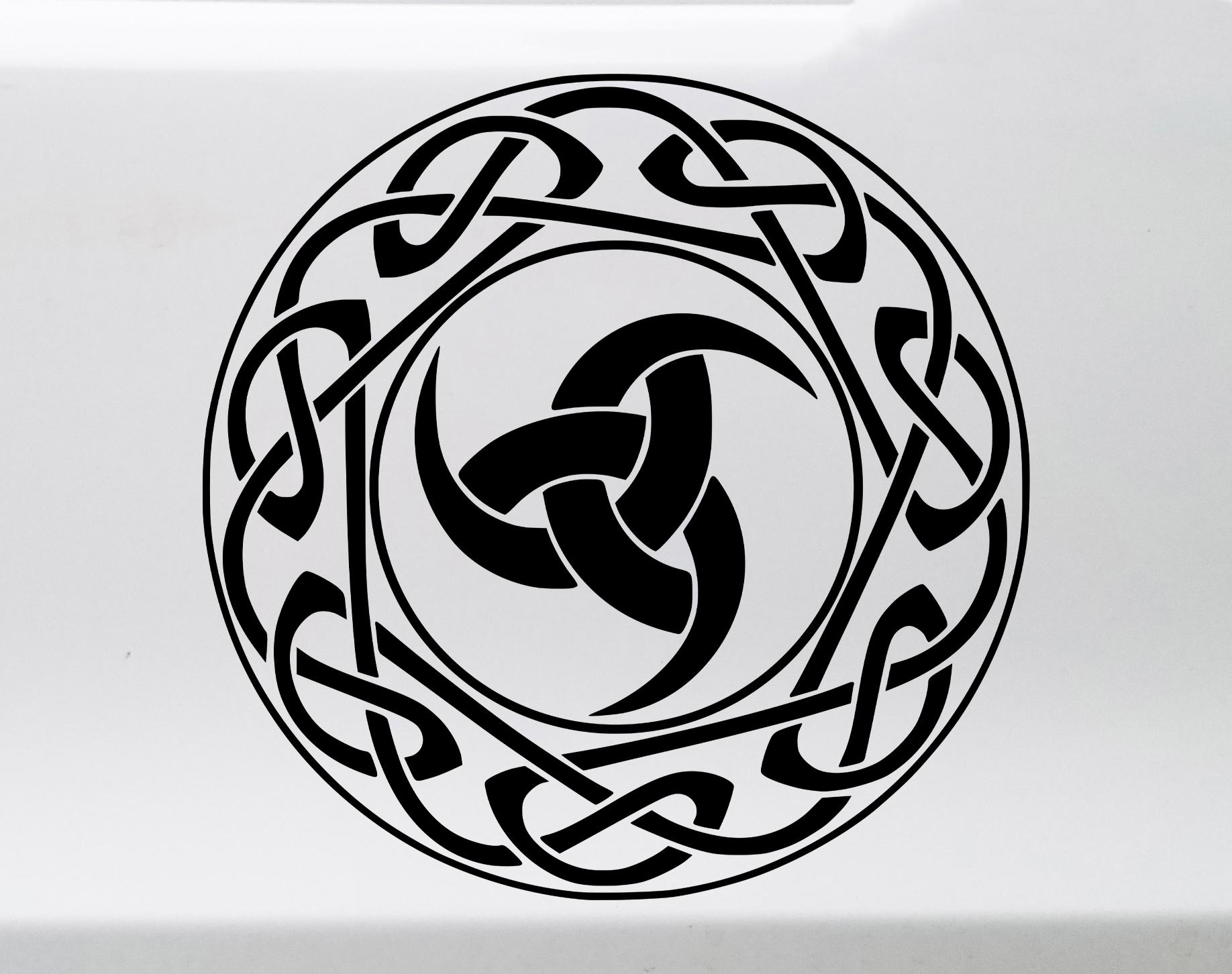 Celtic Knot Circle With Triple Horn of Odin Vinyl Decal | Viking Norse ...