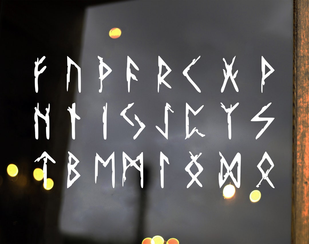 Full Set of 24 Runic Alphabet Vinyl Decals V2 - Elder Futhark Runes ...