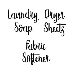 Set of 3 Laundry Room Decal Stickers - Laundry Soap - Fabric Softener ...