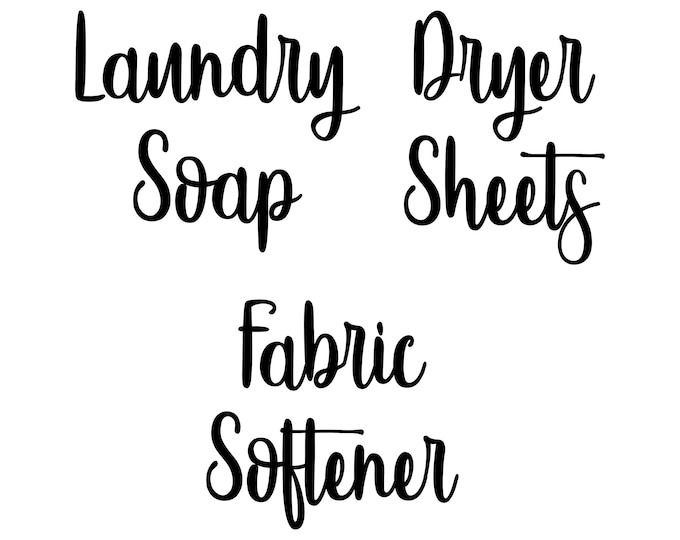 Set of 3 Laundry Room Decal Stickers Laundry Soap Fabric | Etsy