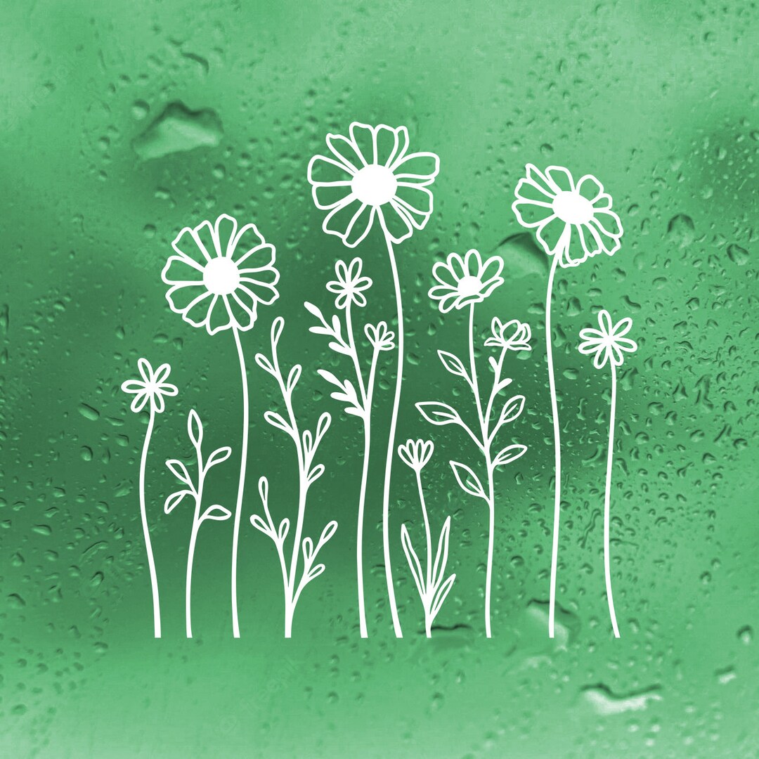 Flower Row V3 Custom Vinyl Decals | Pretty Floral Garden Design | Die ...
