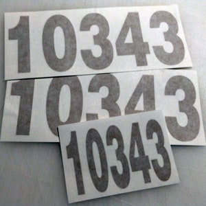 Set of HOA Mailbox Numbers in Gold - Vinyl Decals - Helvetica - Die Cut ...