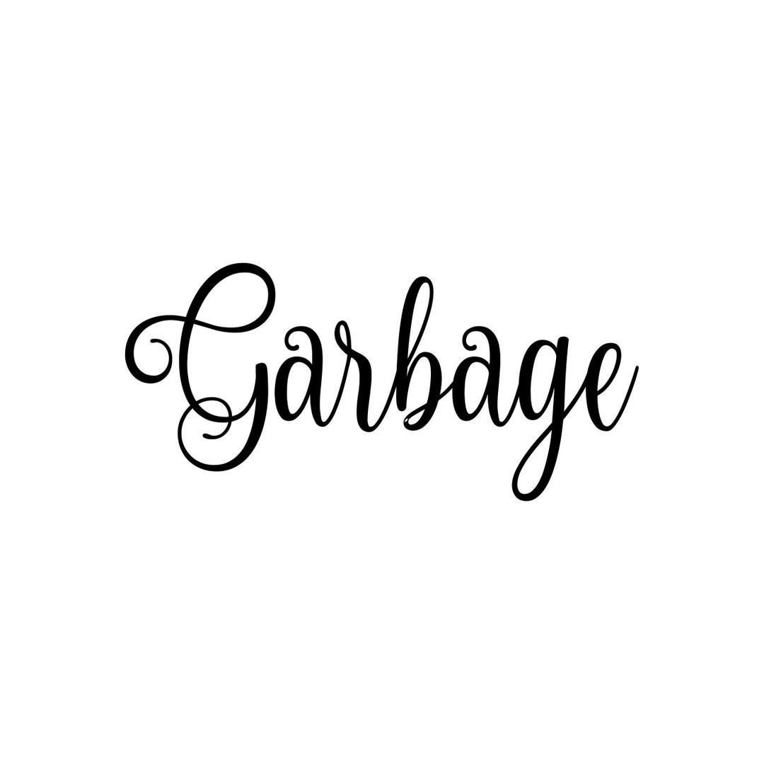 Garbage Vinyl Sticker - Kitchen Pantry Home Organization Label - Die ...