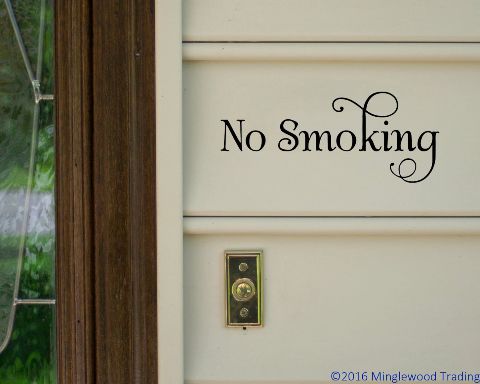 No Smoking Vinyl Decal Sticker - Door Sign - Cigars Cigarettes Bar Home ...
