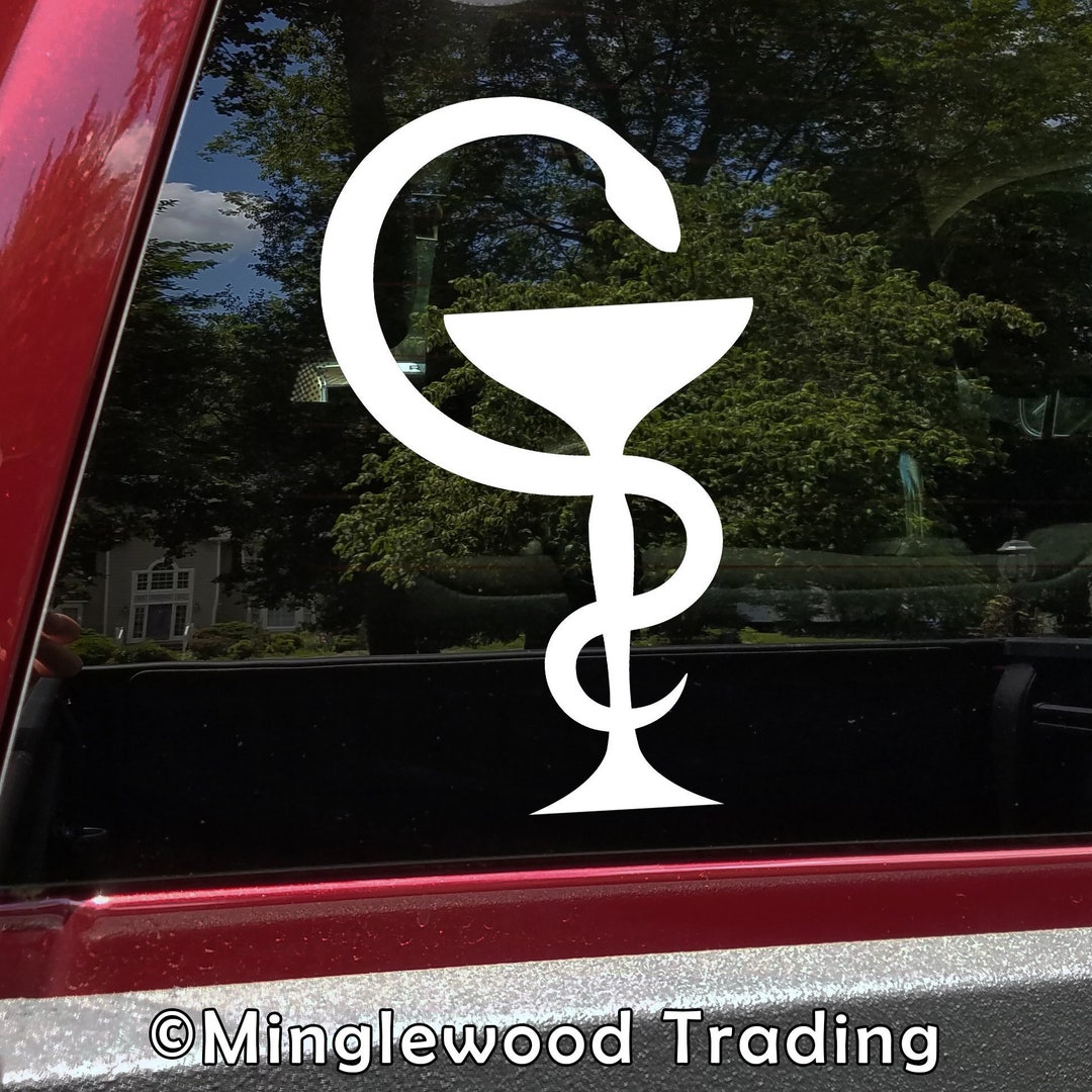 Bowl of Hygieia - Vinyl Decal Sticker - Serpent Chalice Hygeia Pharmacy ...