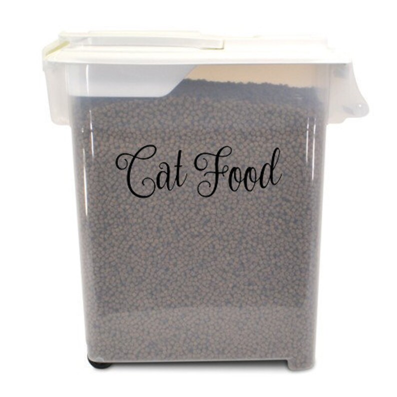 Cat Food Vinyl Sticker - Kitchen Organization Label - Die Cut Decal ...