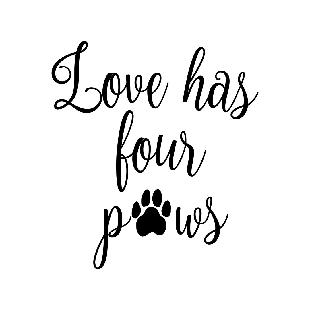 Love Has Four Paws - Vinyl Decal Sticker - Dogs Cats Pets Family - Etsy