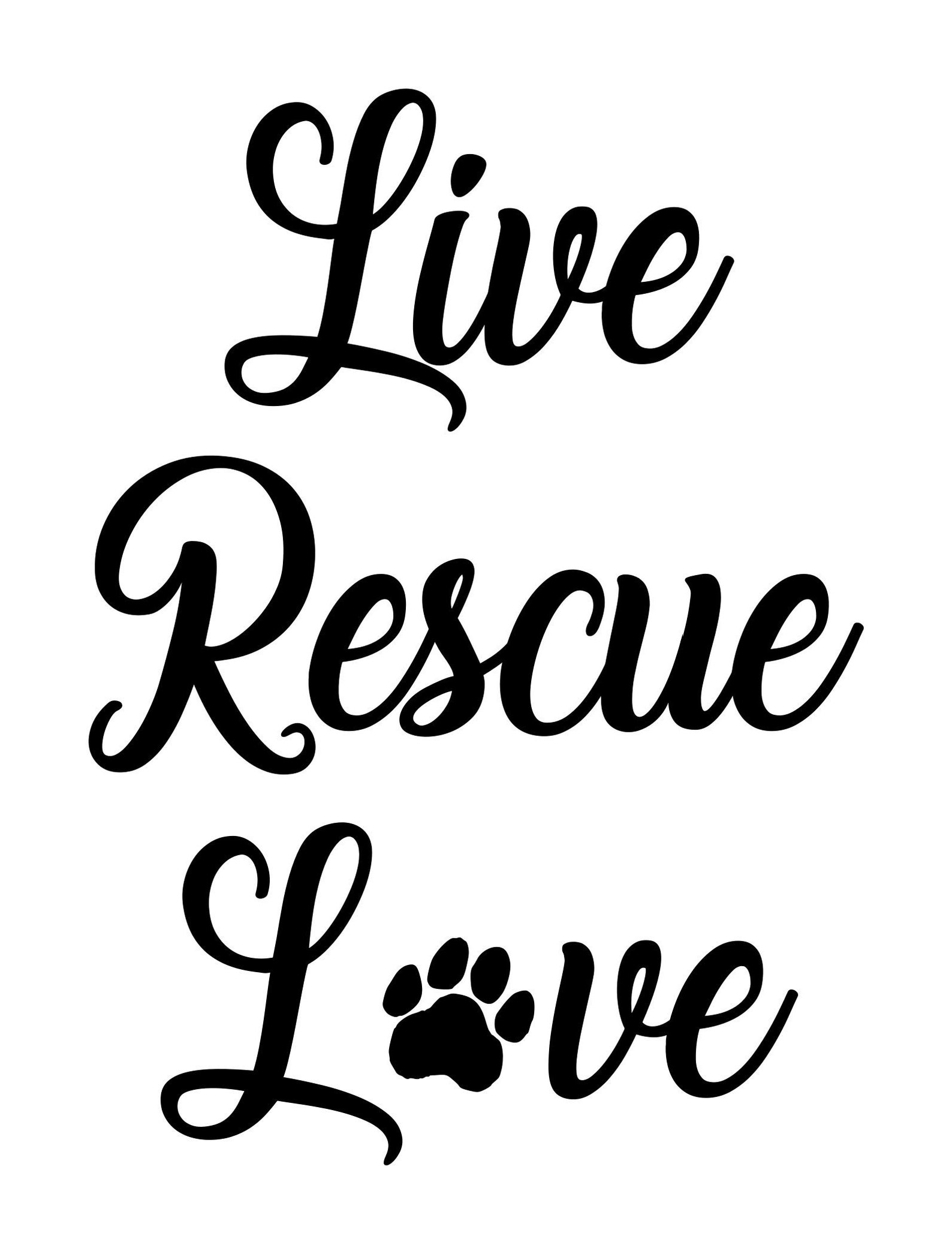 Live Rescue Love Vinyl Sticker Dog Cat Animal Shelter - Etsy