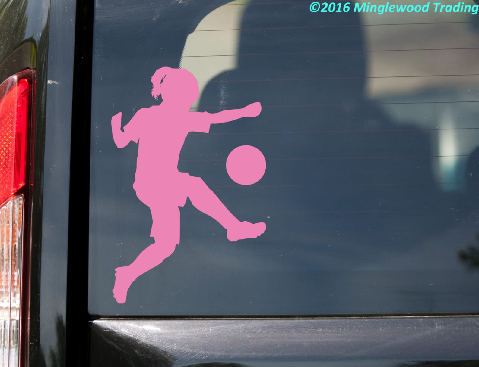 Soccer Player Vinyl Decal Sticker Girl Kicking Ball Female - Etsy