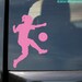Soccer Player Vinyl Decal Sticker Girl Kicking Ball Female - Etsy