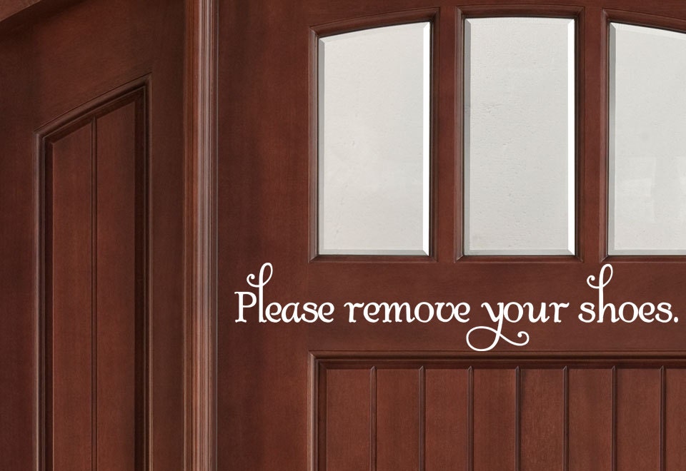 Please Remove Your Shoes - Vinyl Decal Sticker 1-line V1 - Etsy