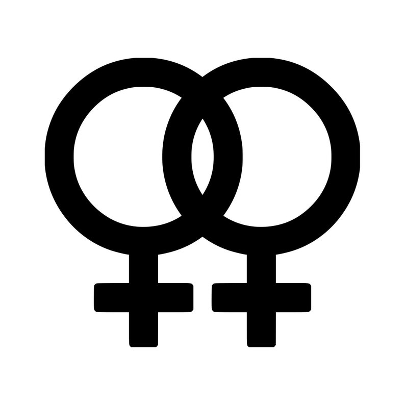 Double Female Gender Symbol Vinyl Sticker Sign Lesbian Gay - Etsy
