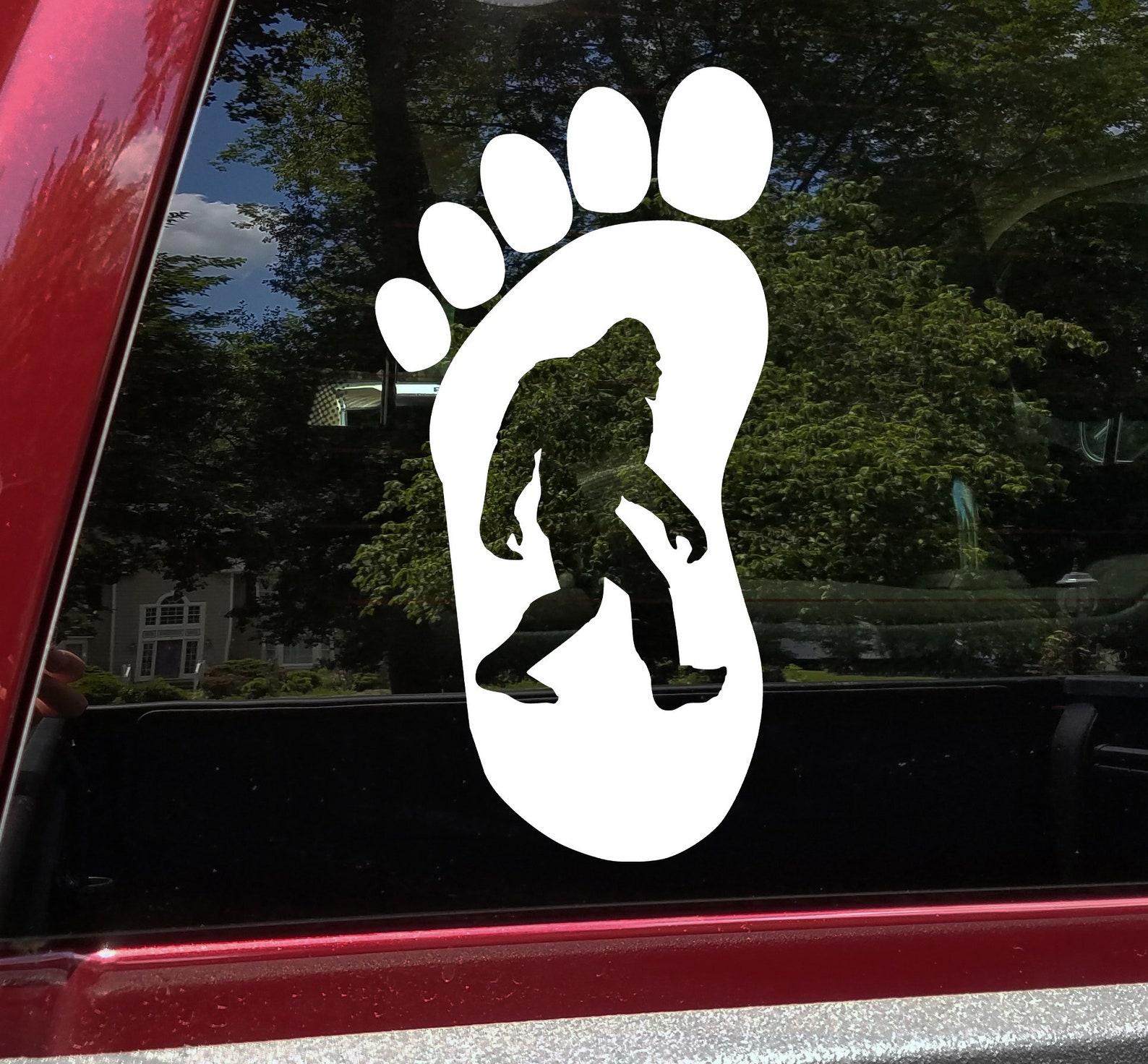 Bigfoot in Footprint Vinyl Decal V2 Sasquatch PNW Hiking | Etsy