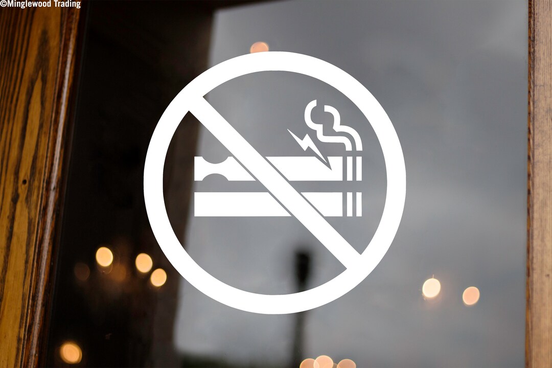 No Smoking or Vaping Sign - Vinyl Decal Sticker - Cigarette Smoke ...