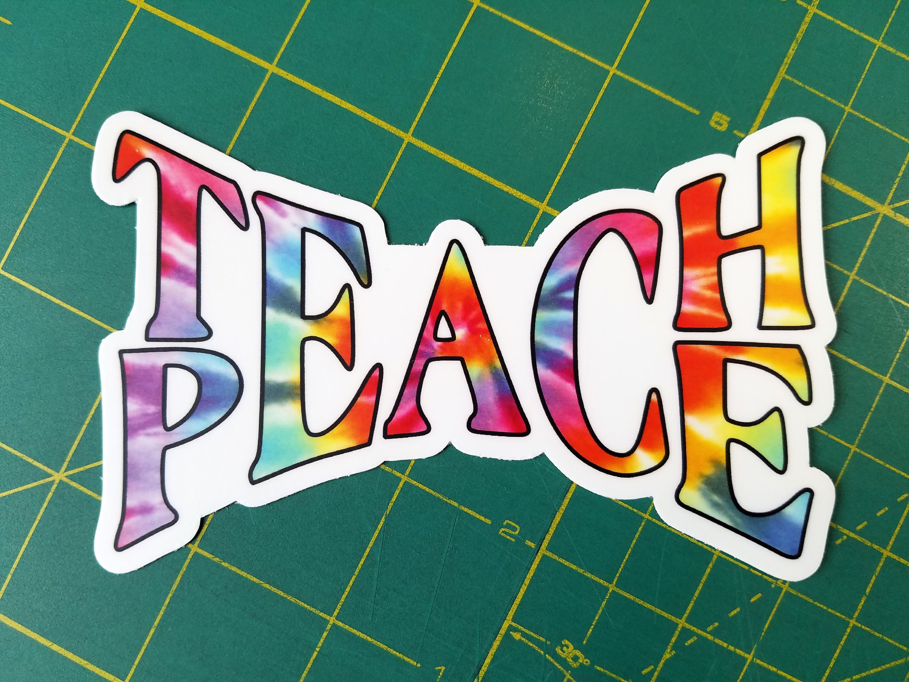 TEACH PEACE 5 X 3 Die Cut Decal Tie Dye Hippie - Etsy