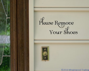 Please Remove Your Shoes Vinyl Door Decal Sticker. - Etsy