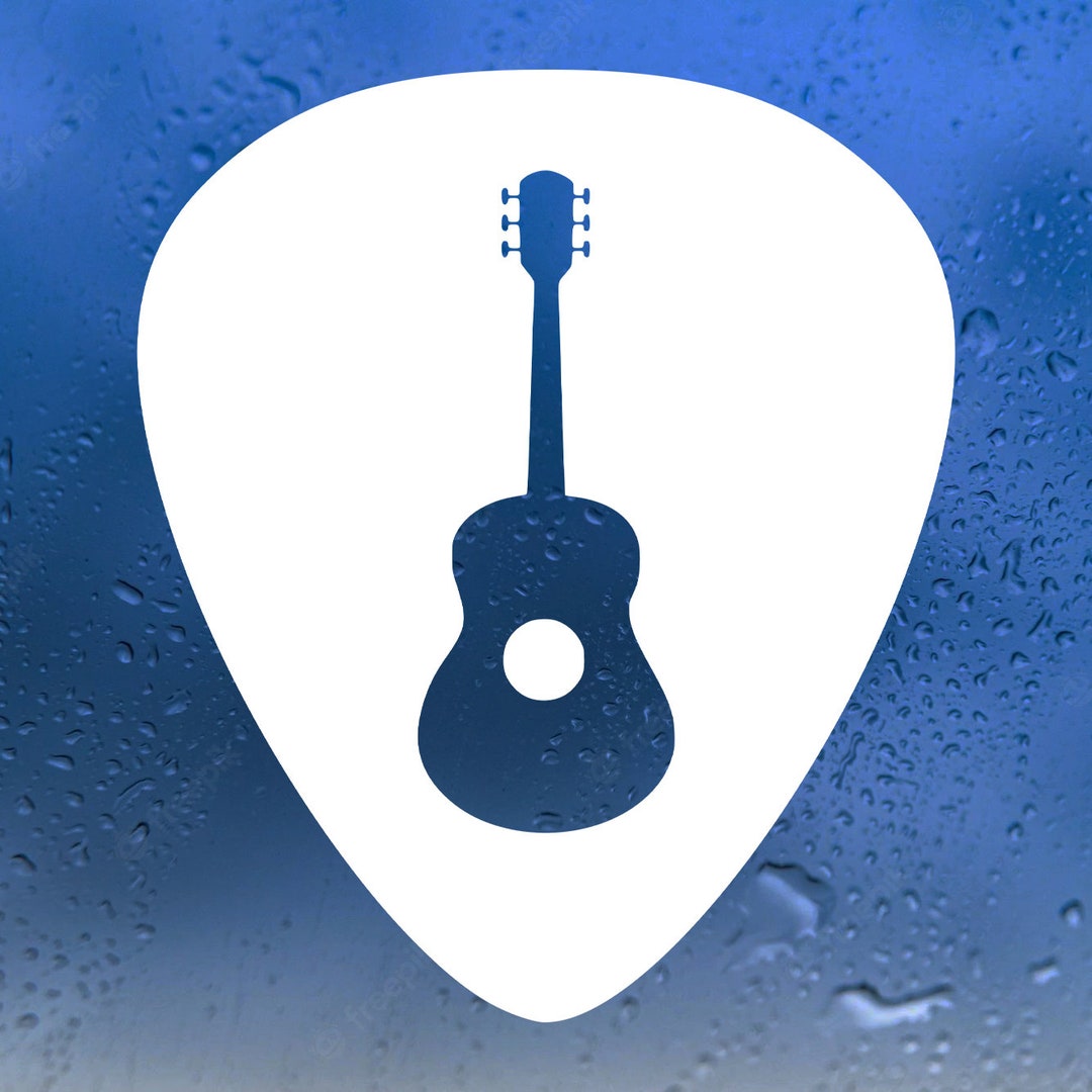 Guitar Pick Acoustic Guitar Vinyl Decal - Plectrum Music - Die Cut ...