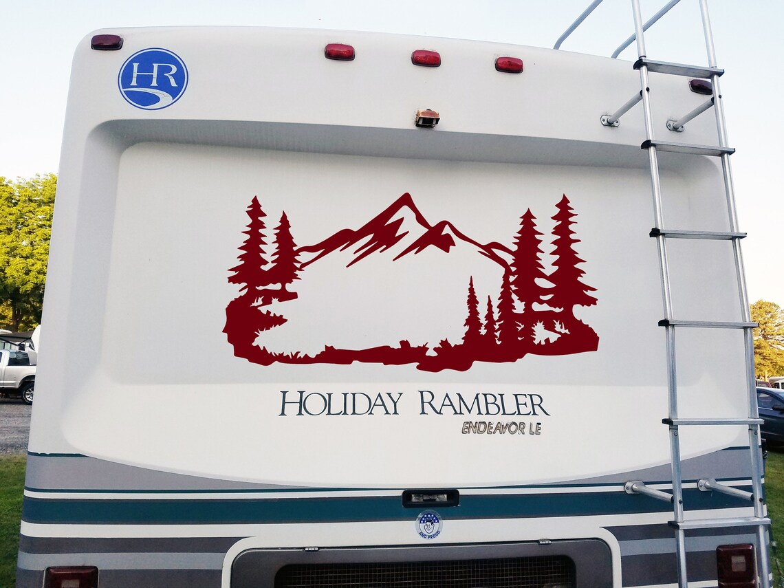 Mountain Forest Scene Vinyl Decal V10 RV Camper Graphics - Etsy