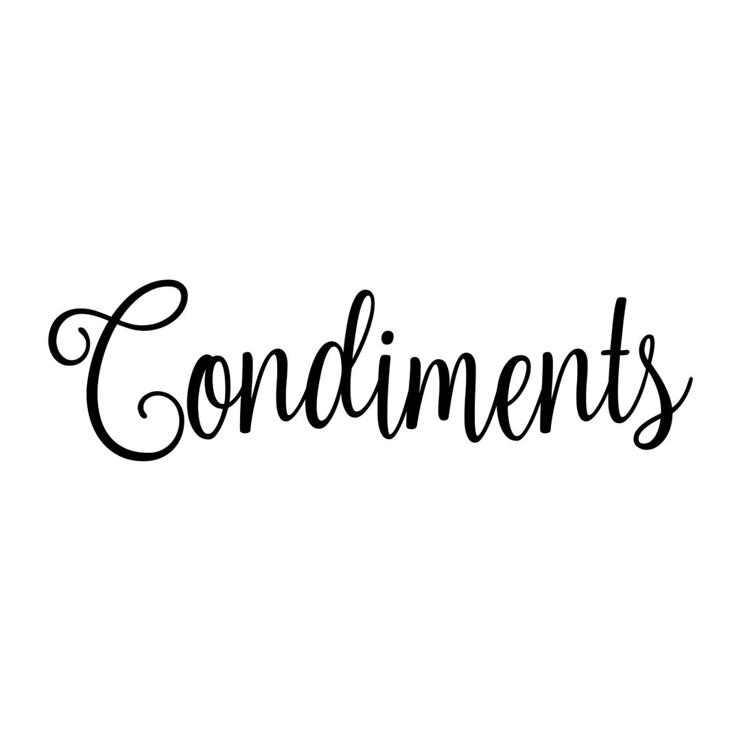 Condiments Vinyl Sticker - Kitchen Pantry Organization Label - Die Cut ...