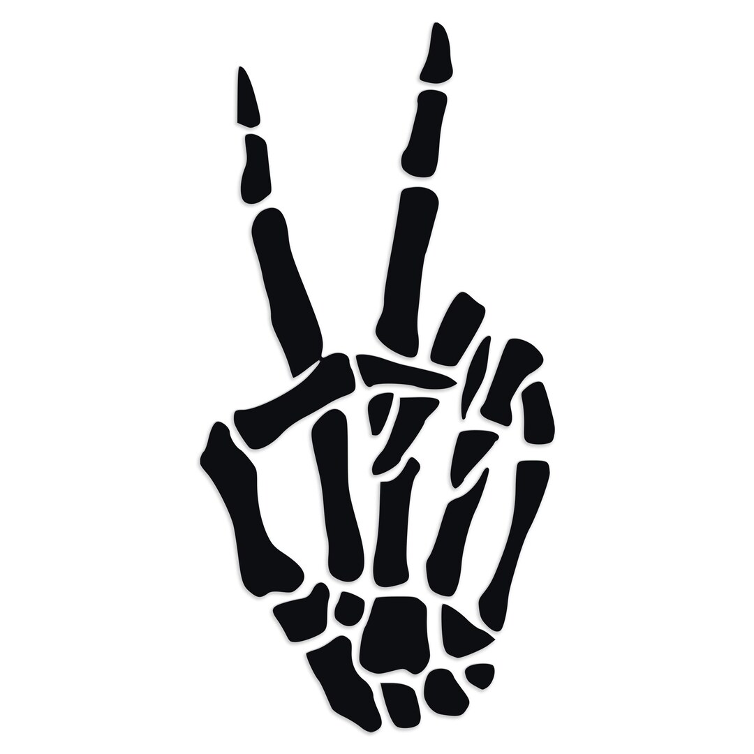 Skeleton Hand Peace Sign Vinyl Decal V2 – Hippie Boho Sticker – Punk ...