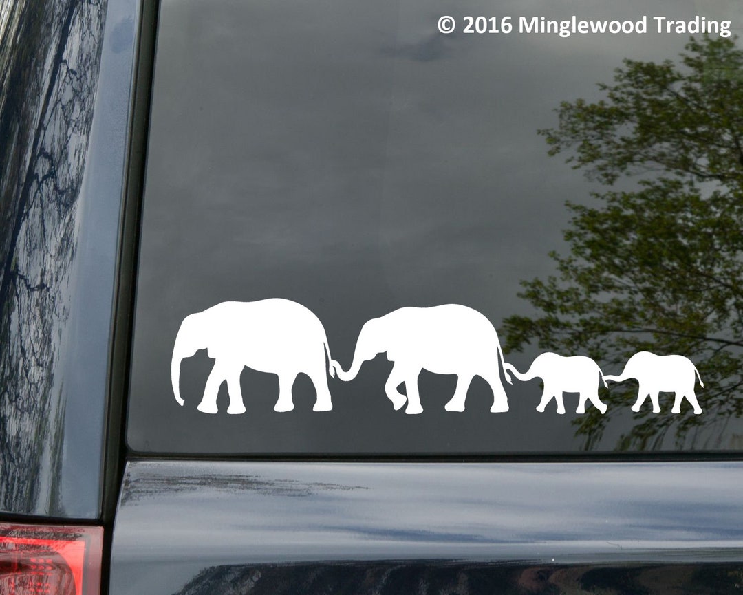 Elephant Family Vinyl Decal Sticker Family of 4 Kids Parents Mom Dad ...