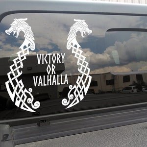 Viking Dragons Victory or Valhalla Vinyl Decal V1 - Icelandic Norse ...