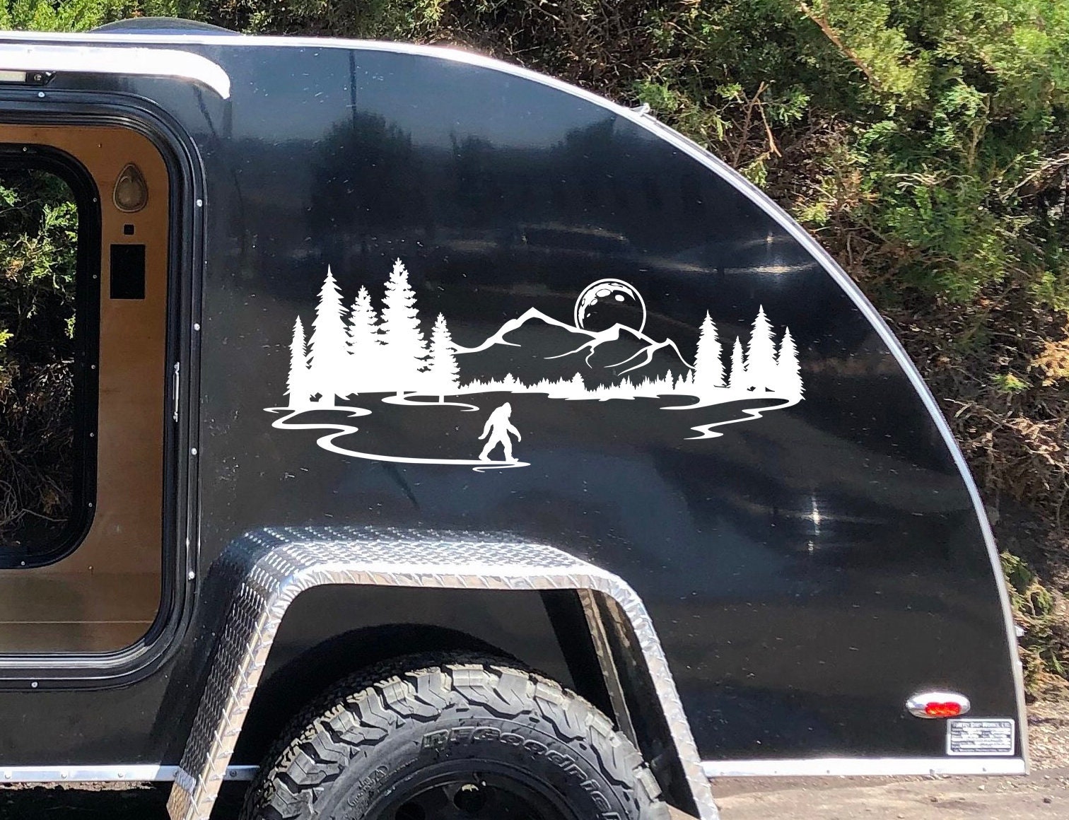 Bigfoot Scene Moon Vinyl Decal V3 Mountains RV Camping - Etsy UK