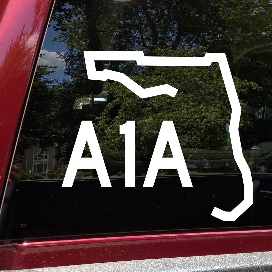 A1A Florida Highway Sign Vinyl Decal – Key West Coastal Road Trip Decor ...