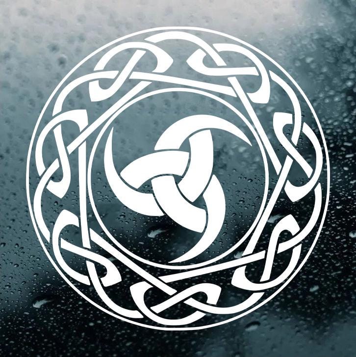 Celtic Knot Circle With Triple Horn of Odin Vinyl Decal | Viking Norse ...