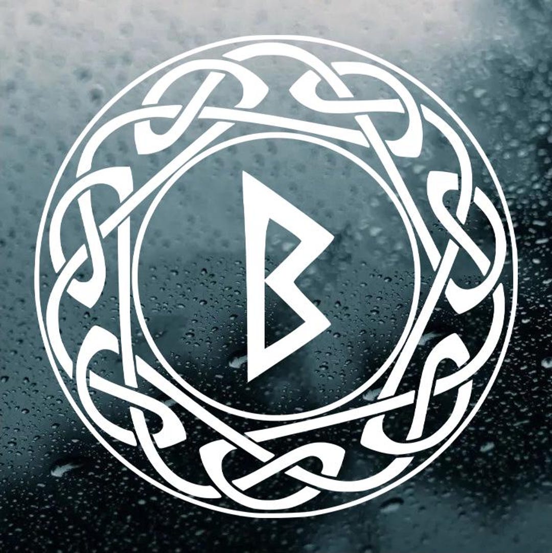 Celtic Knot Circle With Berkano Viking Rune Vinyl Decal | Growth ...