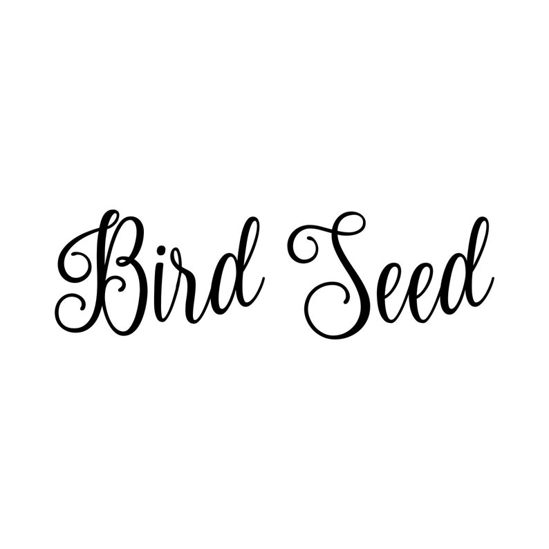 Bird Seed Vinyl Sticker - Home Organization Label - Die Cut Decal ...