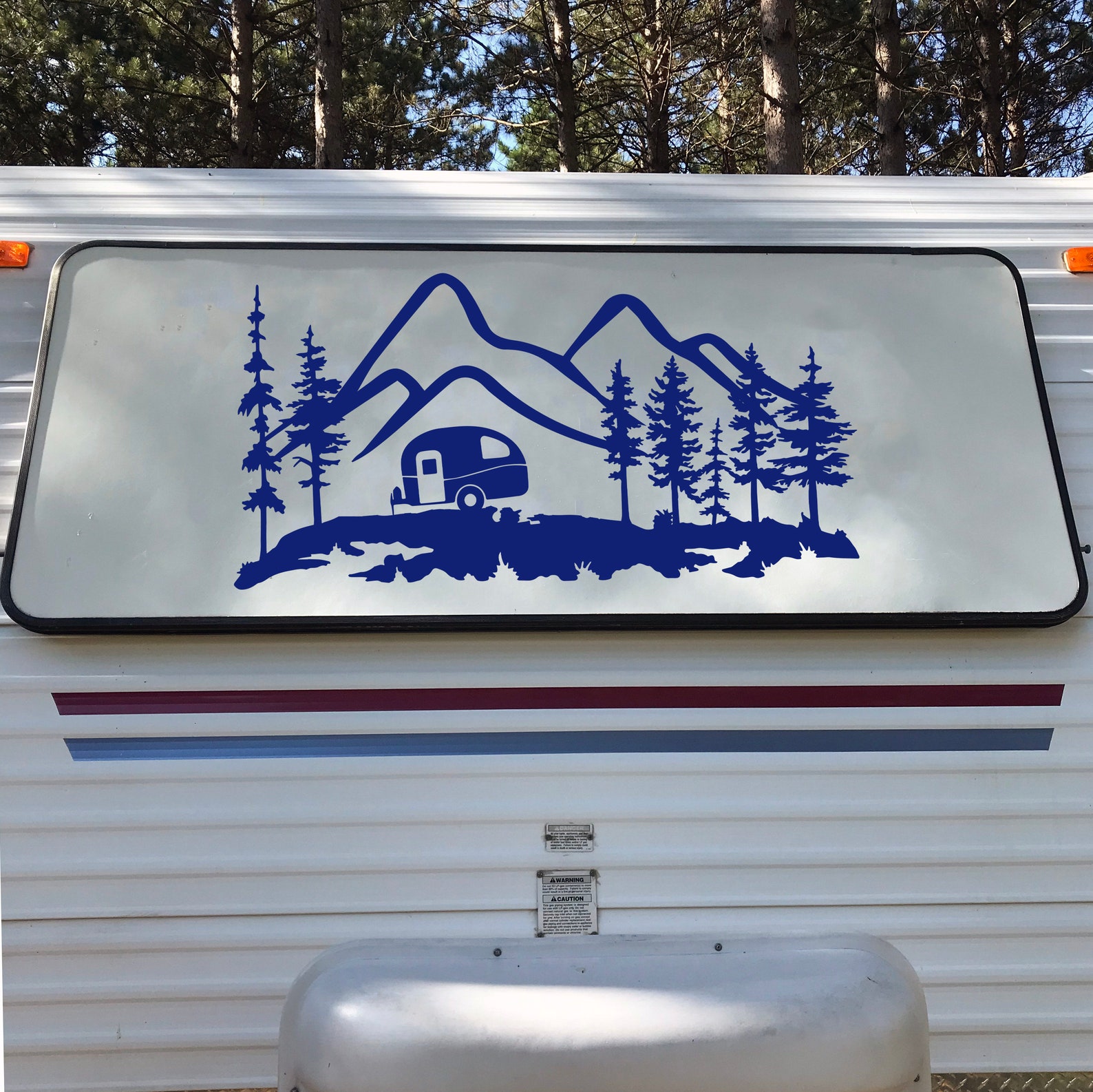 Mountain Travel Trailer Scene V2 Vinyl Decal Camping - Etsy