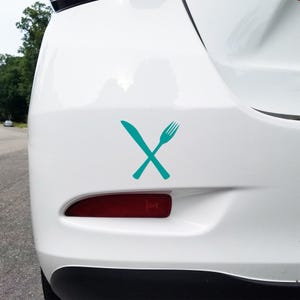 Crossed Knife and Fork Vinyl Decal – Chef Sticker for Kitchen ...