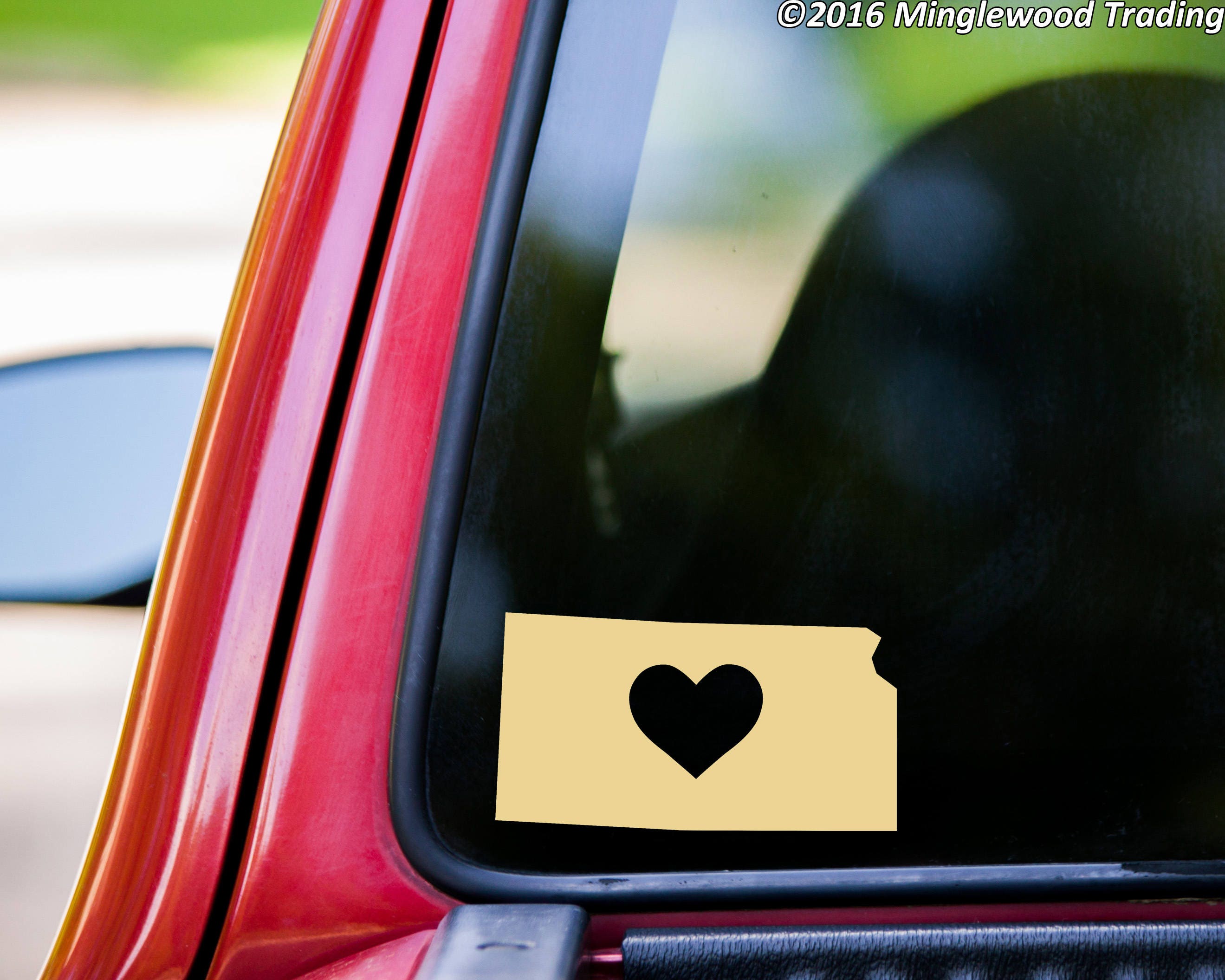 KANSAS HEART Vinyl Sticker Home State Love KS Die Cut | Etsy