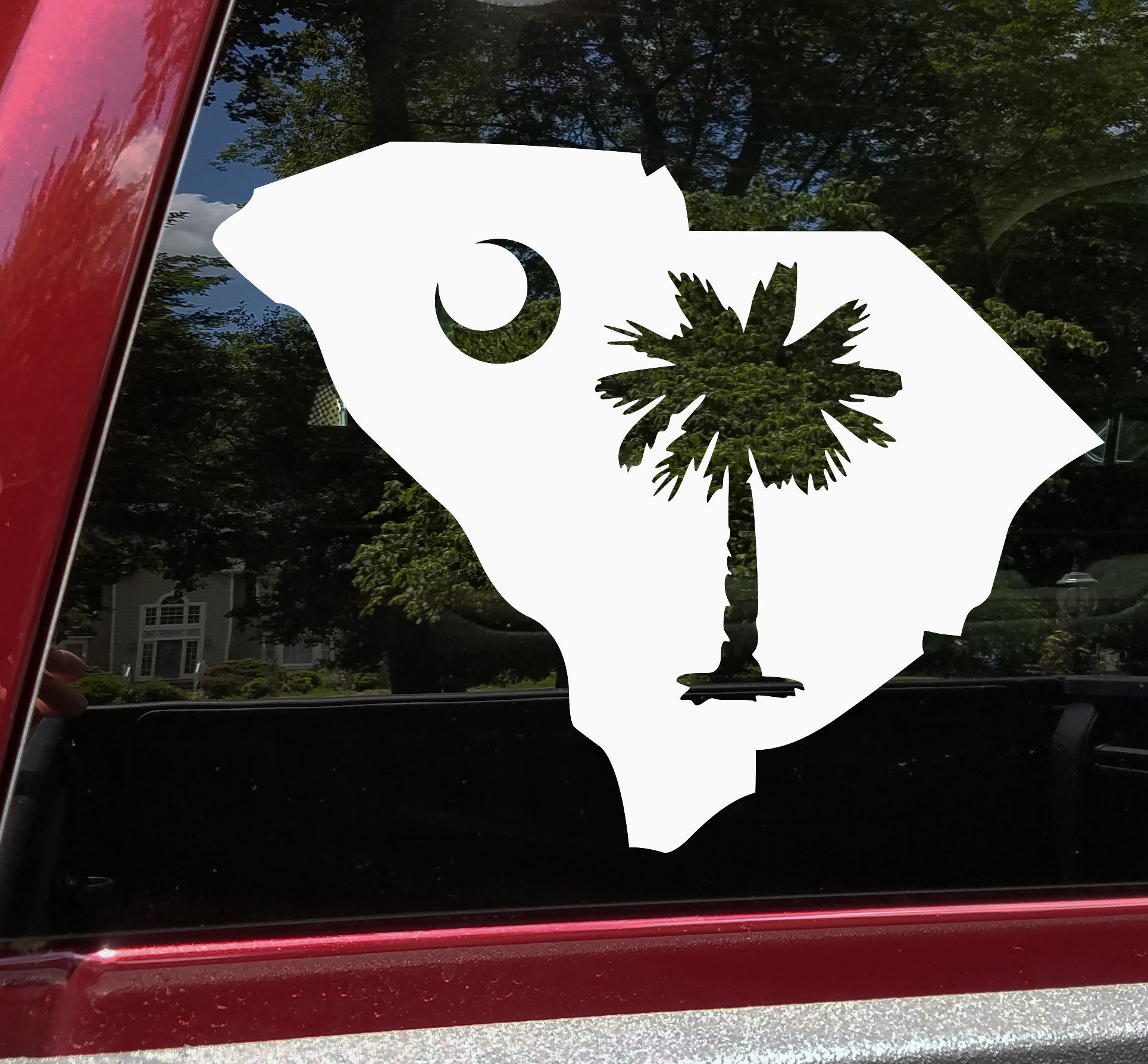 South Carolina With Palmetto Tree Vinyl Decal - State Sabal Palm Tree ...