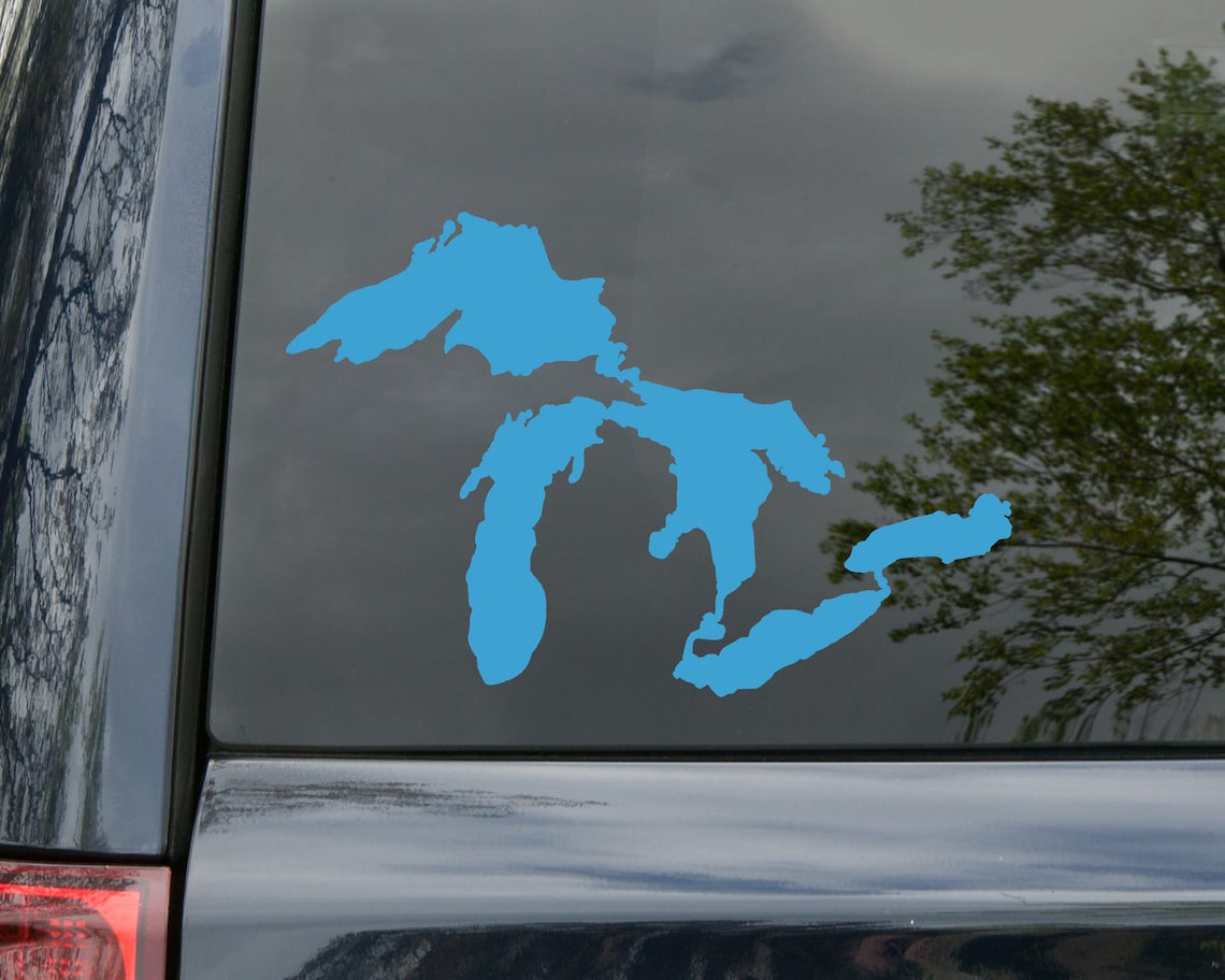 Great Lakes Vinyl Sticker Lake Michigan Superior Ontario - Etsy