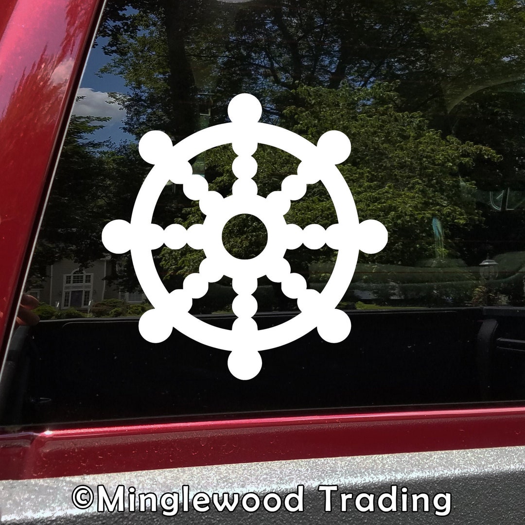 The Wheel of Dharma Vinyl Decal Sticker Buddhism Dharmachakra Jainism ...