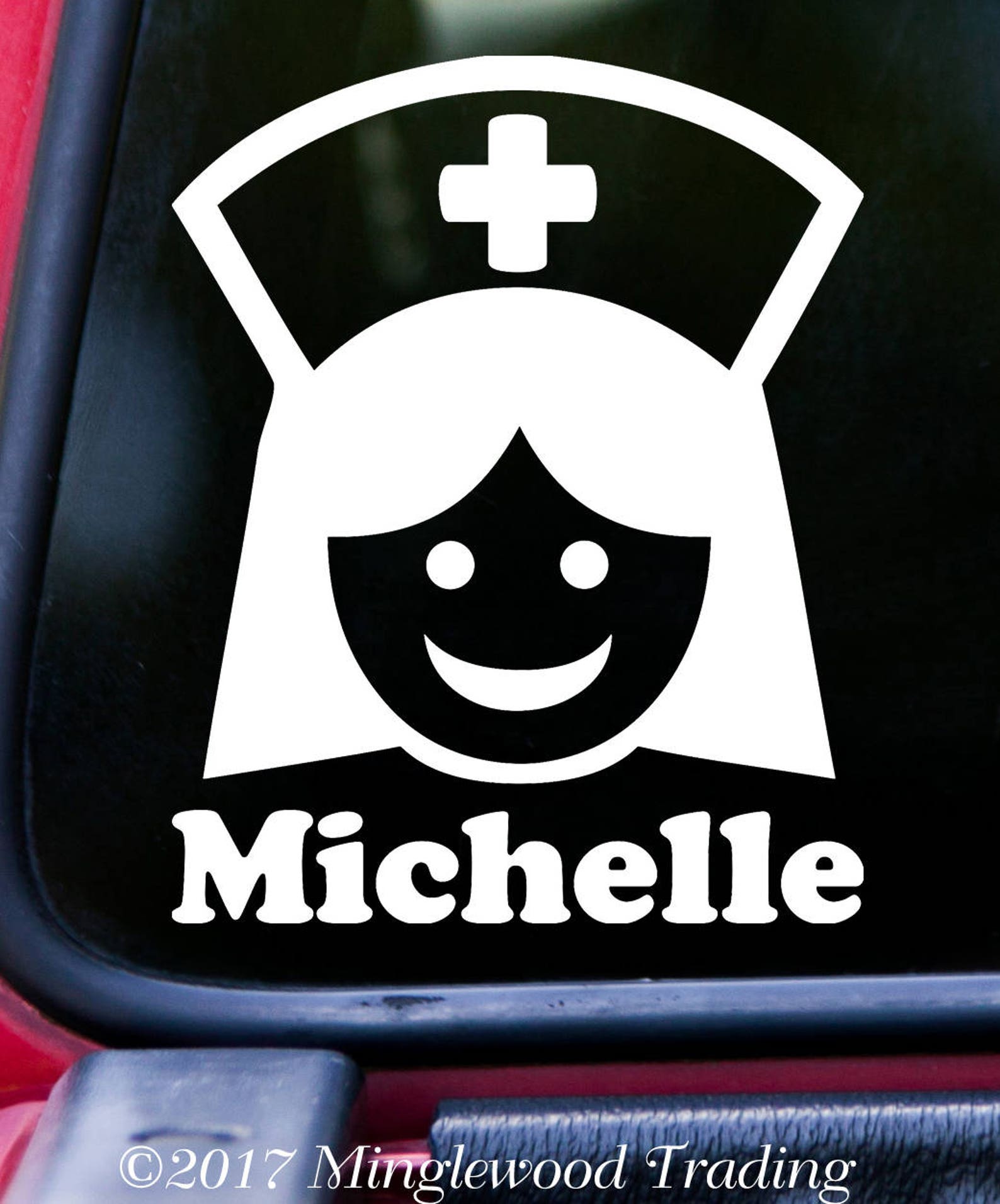 NURSE With Personalized Name V2 Vinyl Decal Sticker RN LPN | Etsy