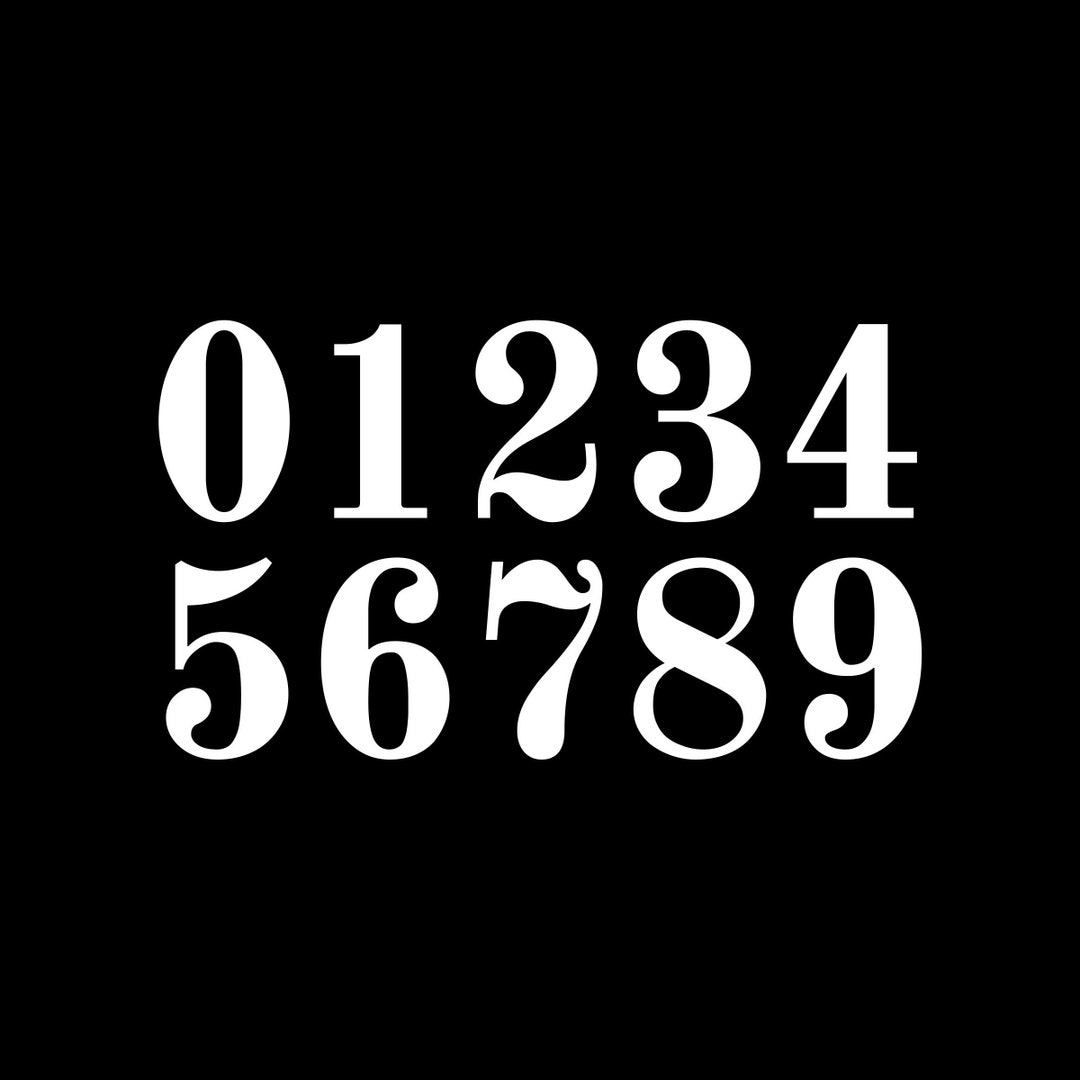 Vintage Die Cut Numbers - Vinyl Decals Stickers - 4 Sets of 0-9 ...