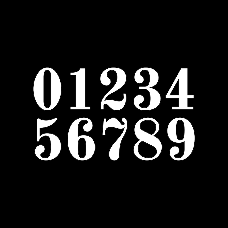 Vintage Die Cut Numbers Vinyl Decals Stickers 4 Sets of - Etsy