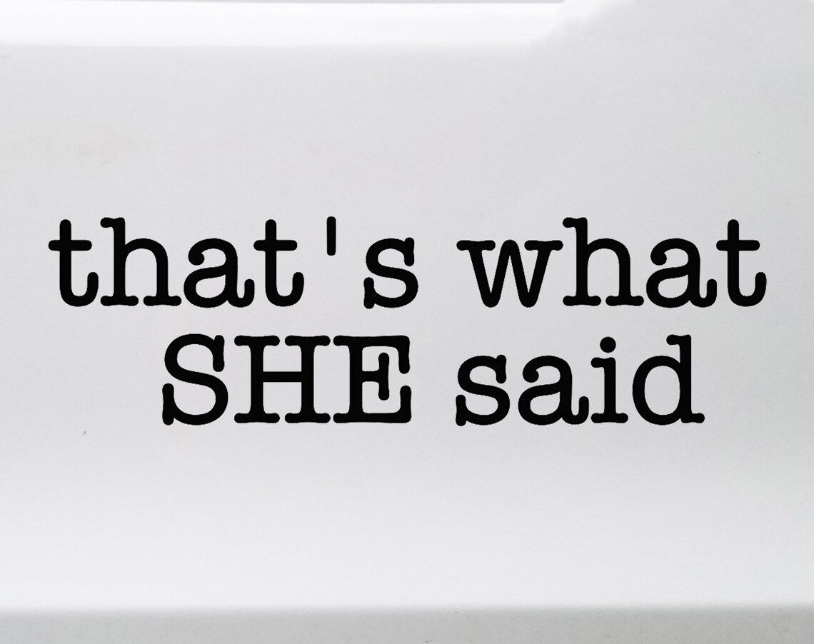 That's What She Said Vinyl Decal Die Cut Sticker | Etsy